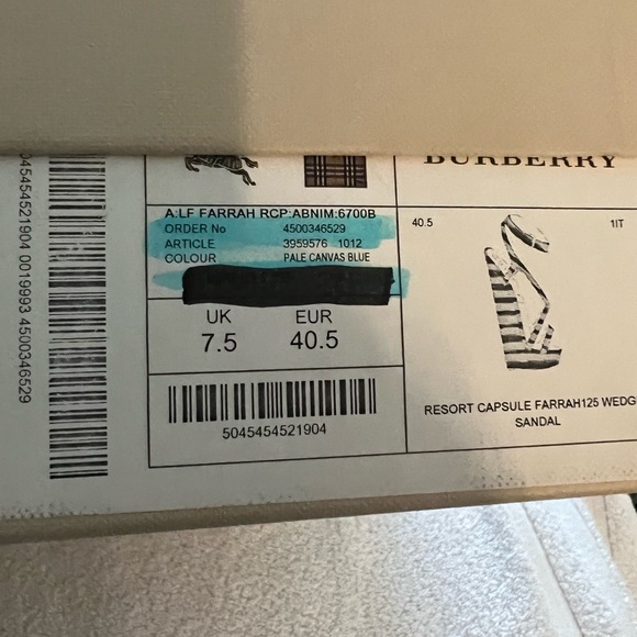 Burberry | Shoes | Nib Burberry Farrah Powder Blue And Off White ...